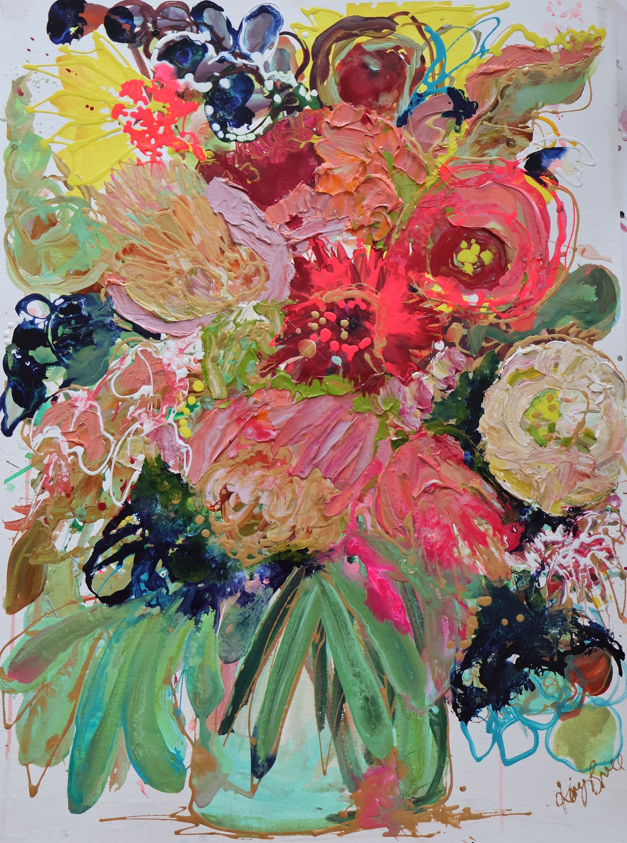 Bubbles & Blooms - an original artwork on paper by Kerry Bruce – Kerry ...
