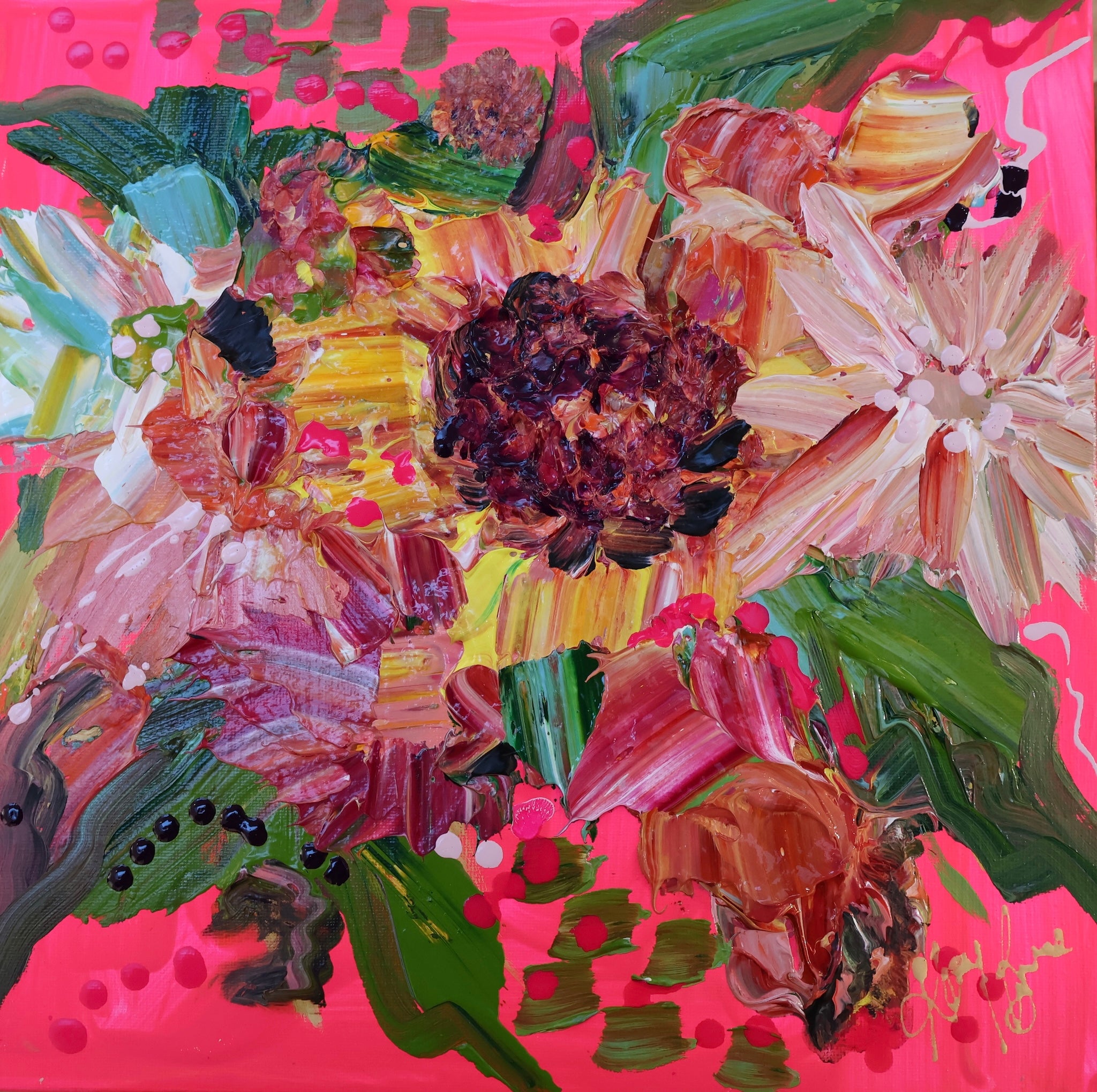 Sunflower - an original painting by Kerry Bruce Art