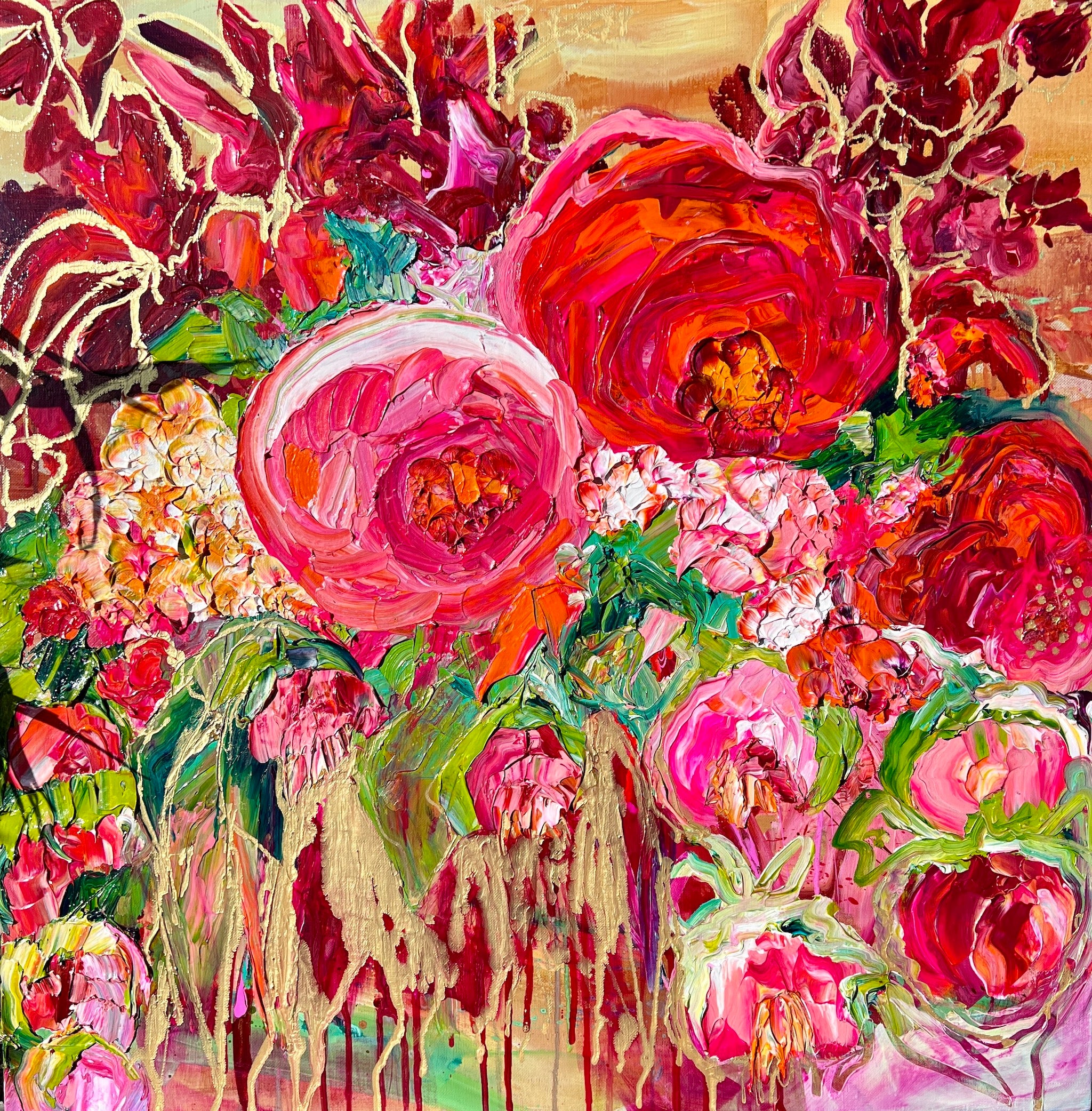 Peonies Bloom - original painting by Kerry Bruce – Kerry Bruce Art